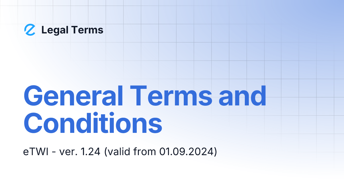 General Terms and Conditions | Legal Terms